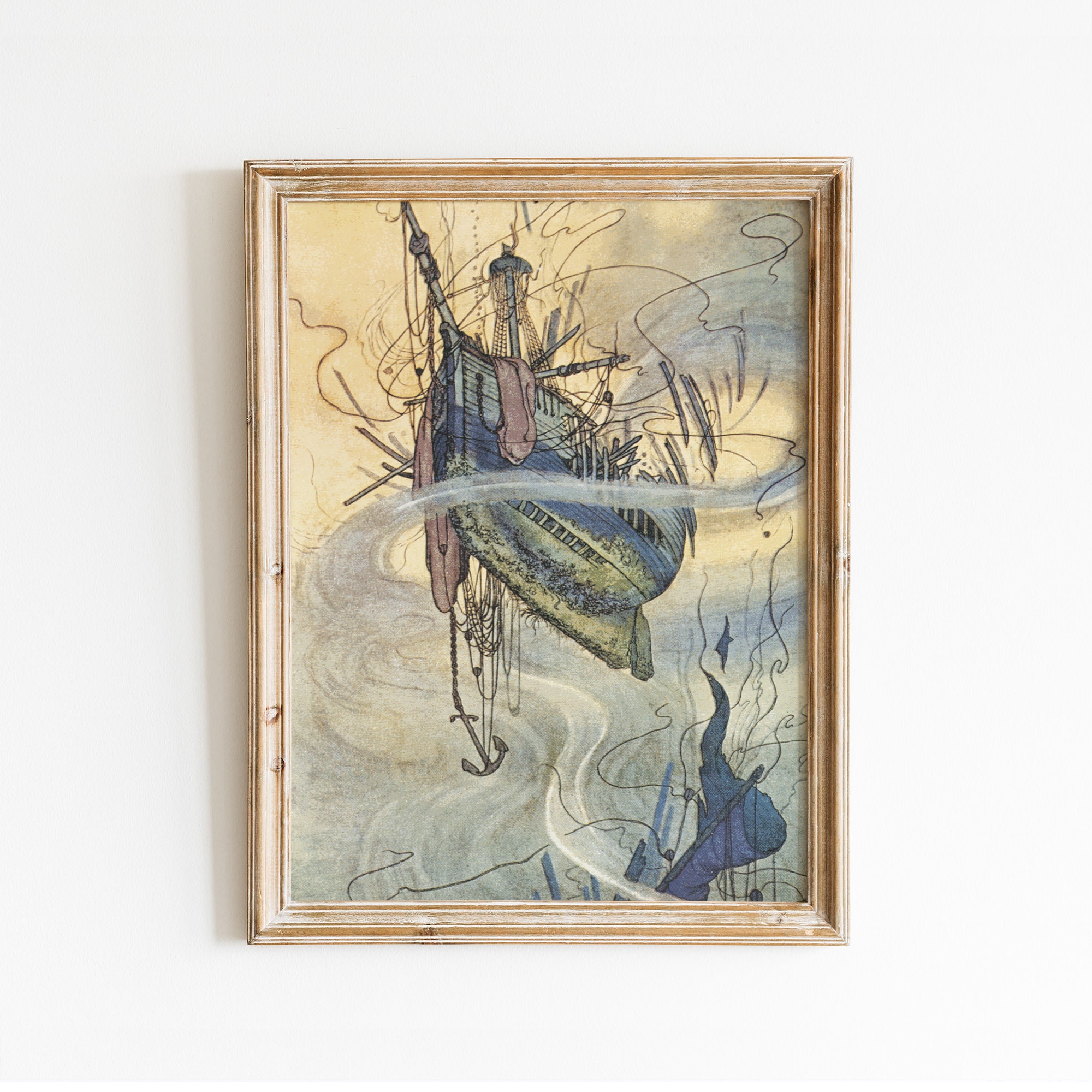 PRINTABLE Vintage Ship Nautical Poster - Sailor Gift Retro Antique ...