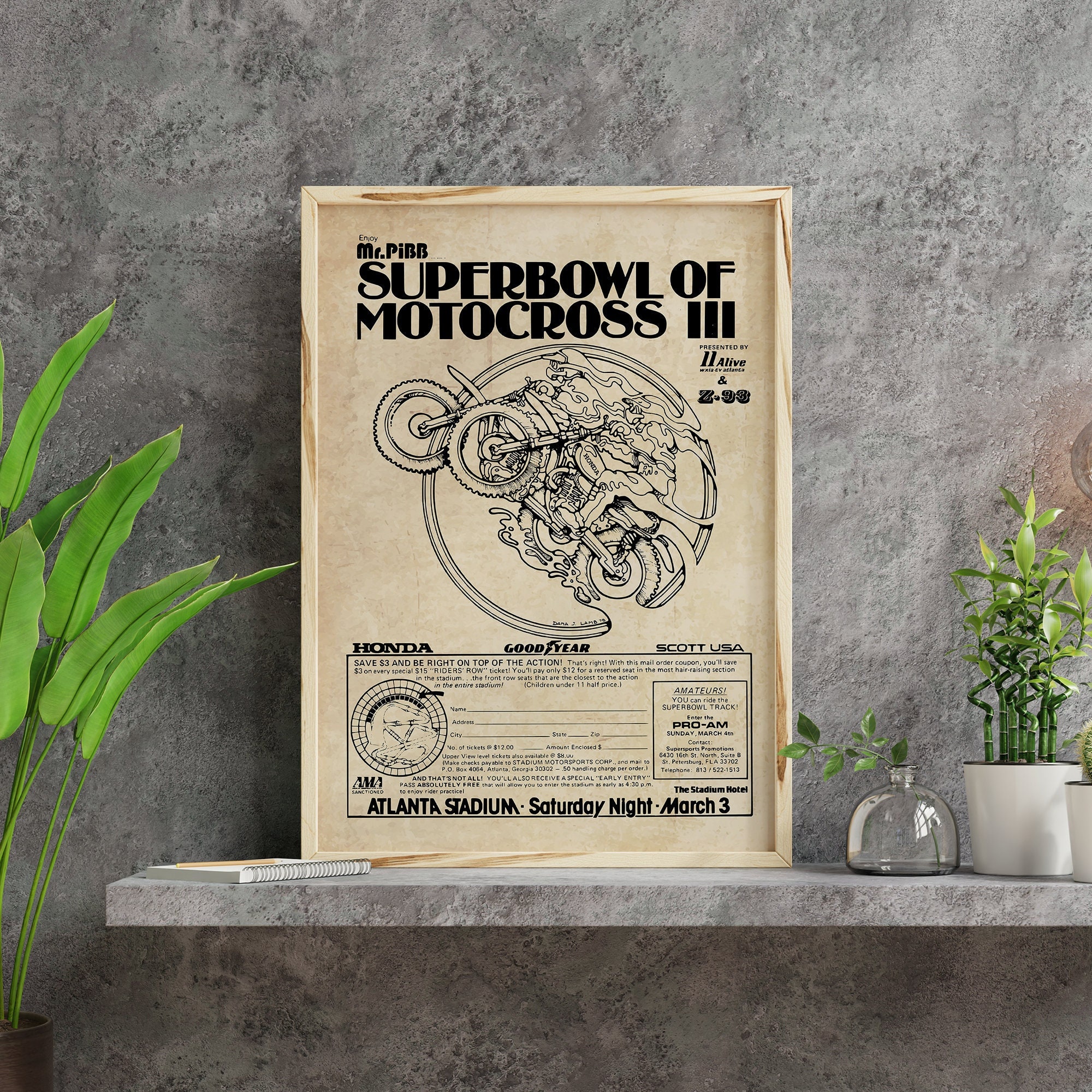 PRINTABLE Vintage Motocross Ad Poster Print Digital - Etsy