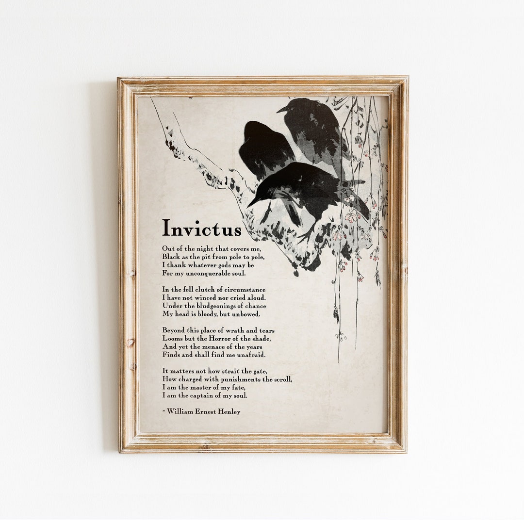 PRINTABLE Invictus Poem Poster Print William Ernest Henley - Digital ...