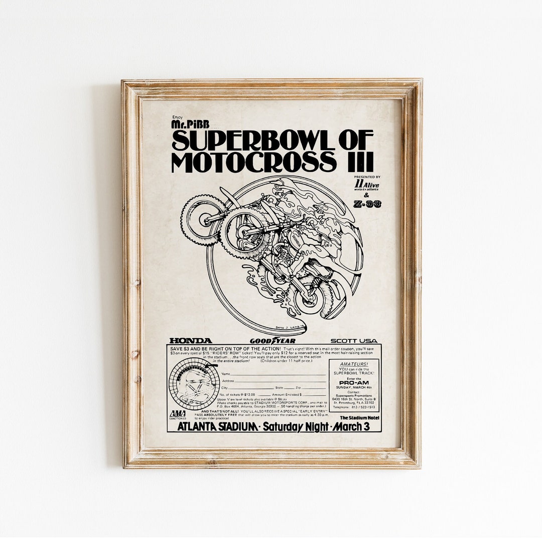 PRINTABLE Vintage Motocross Ad Poster Print- Digital Motorbike, Dirt ...