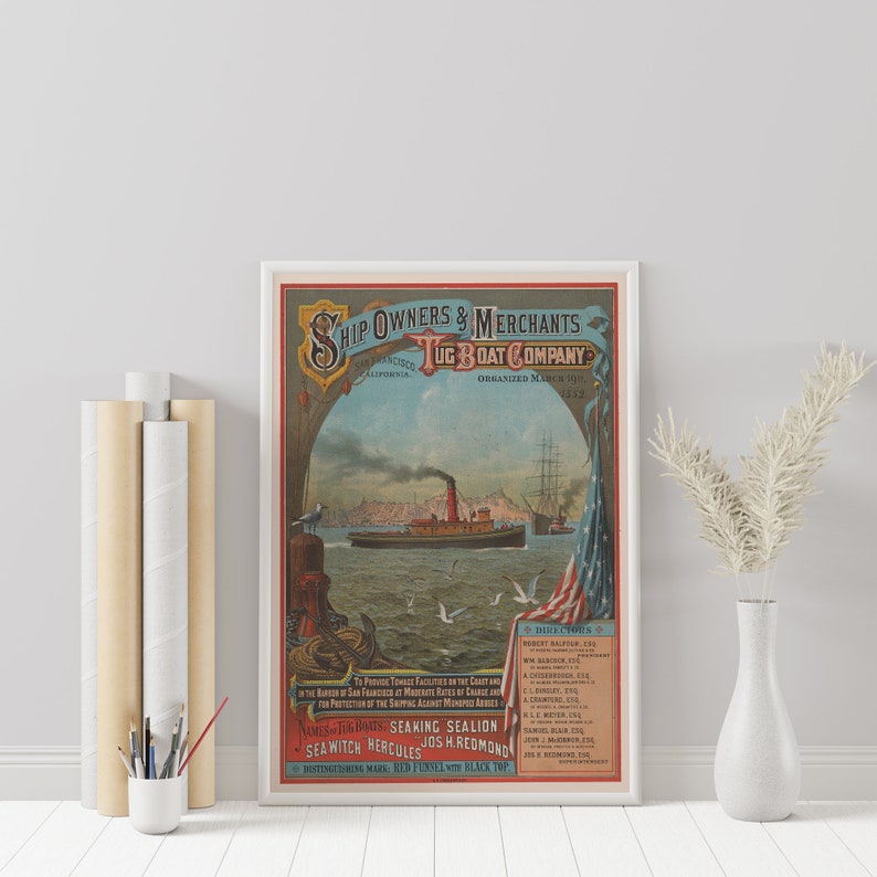 Vintage Ship Ad Nautical Poster Sailor Gift Retro - Etsy
