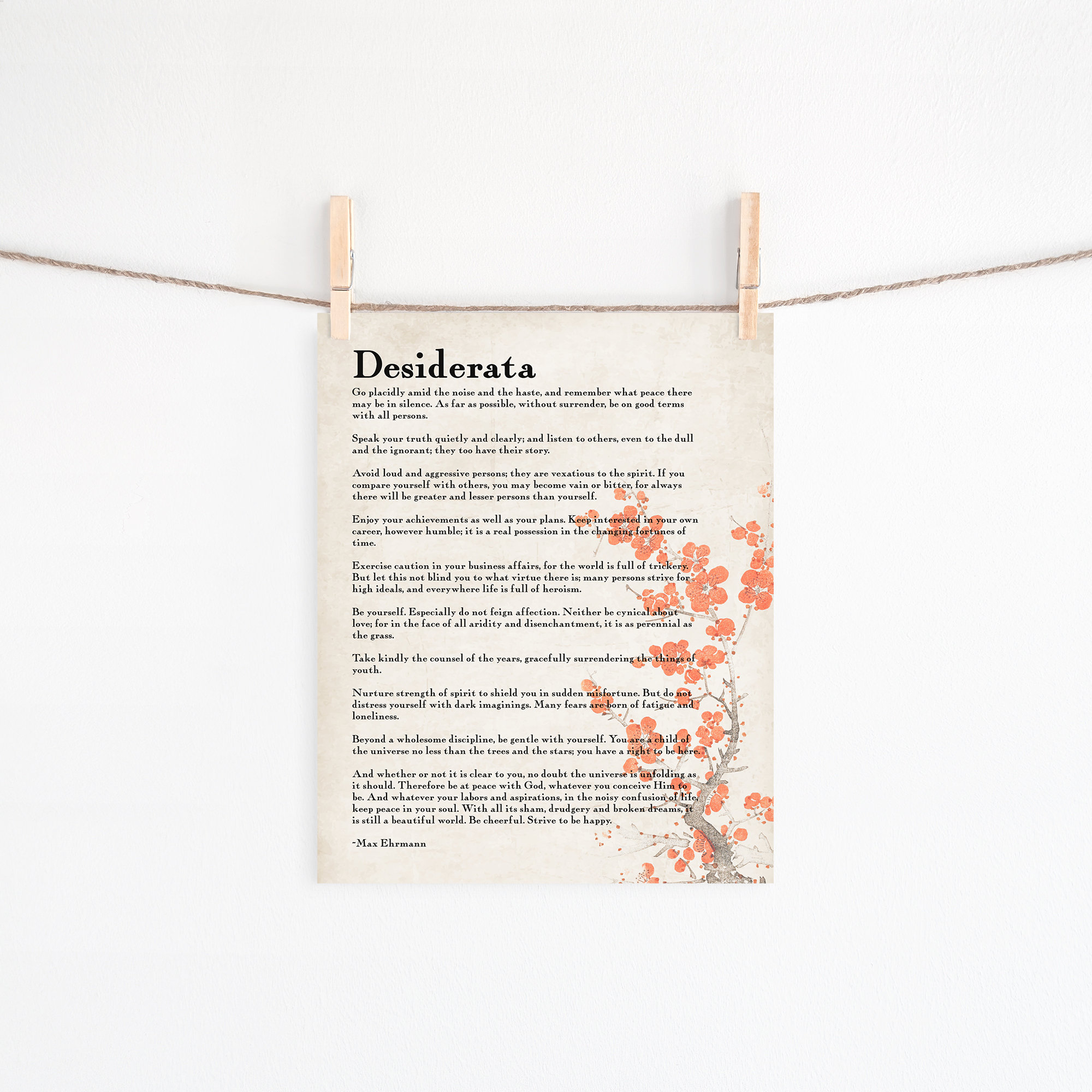 PRINTABLE Desiderata Poem Print Vintage English Literature Wall Art ...