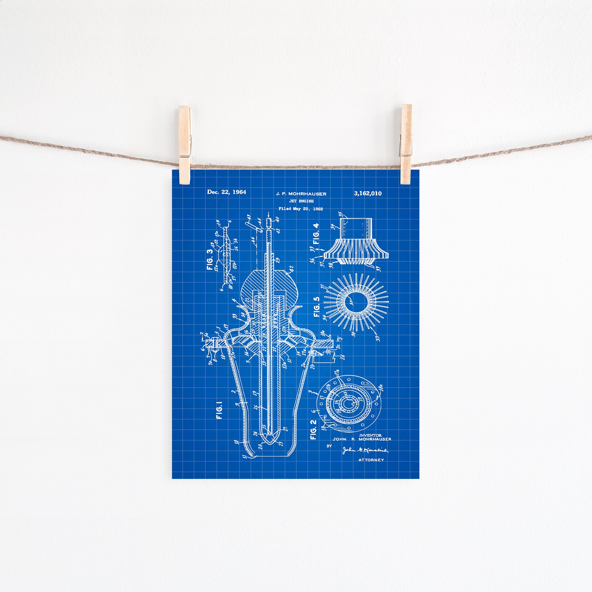 PRINTABLE Vintage Jet Engine Patent Poster - Aerospace Engineer ...