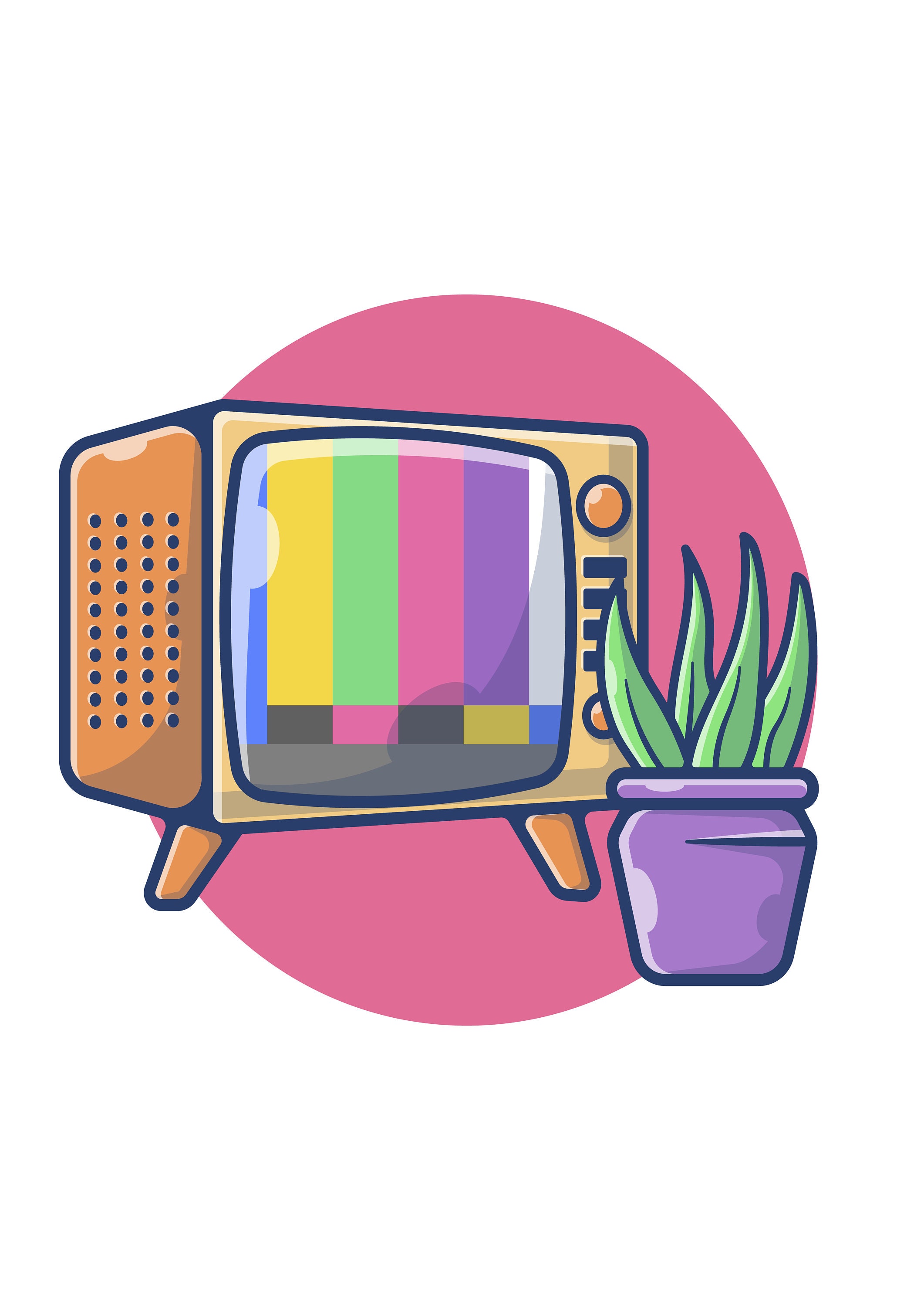 Vintage 80's Television Art Print 80's PosterDigital | Etsy