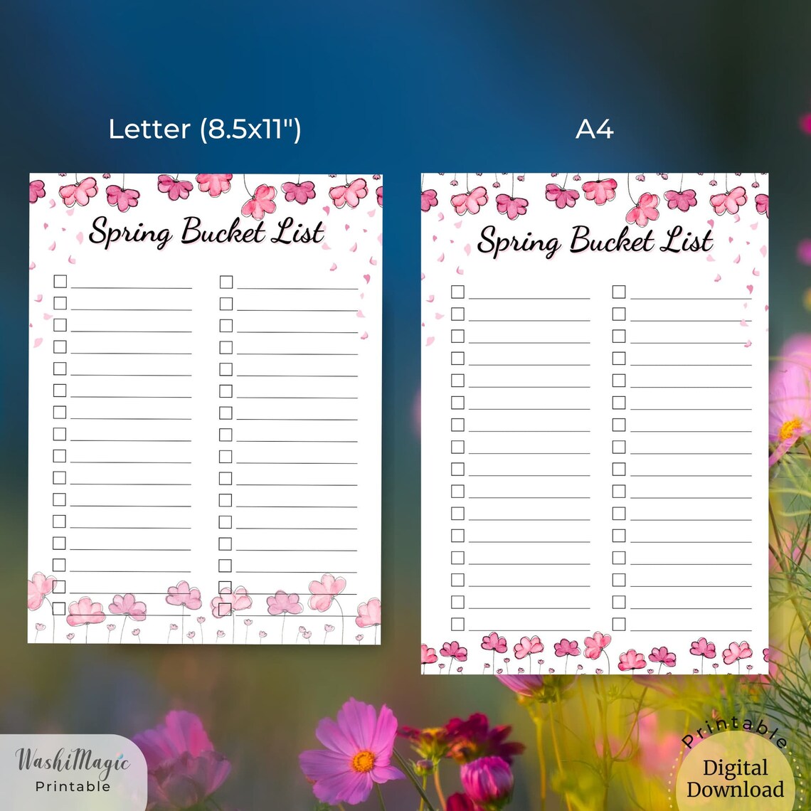 Printable Spring Bucket List, Fun Ideas for the Spring Season, Spring ...