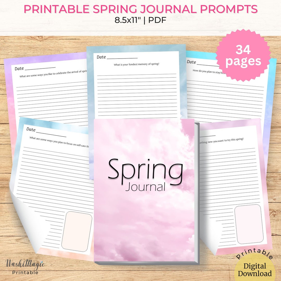 Colorful Sky Journal Prompts Printable, Nature Journal, Spring Break ...
