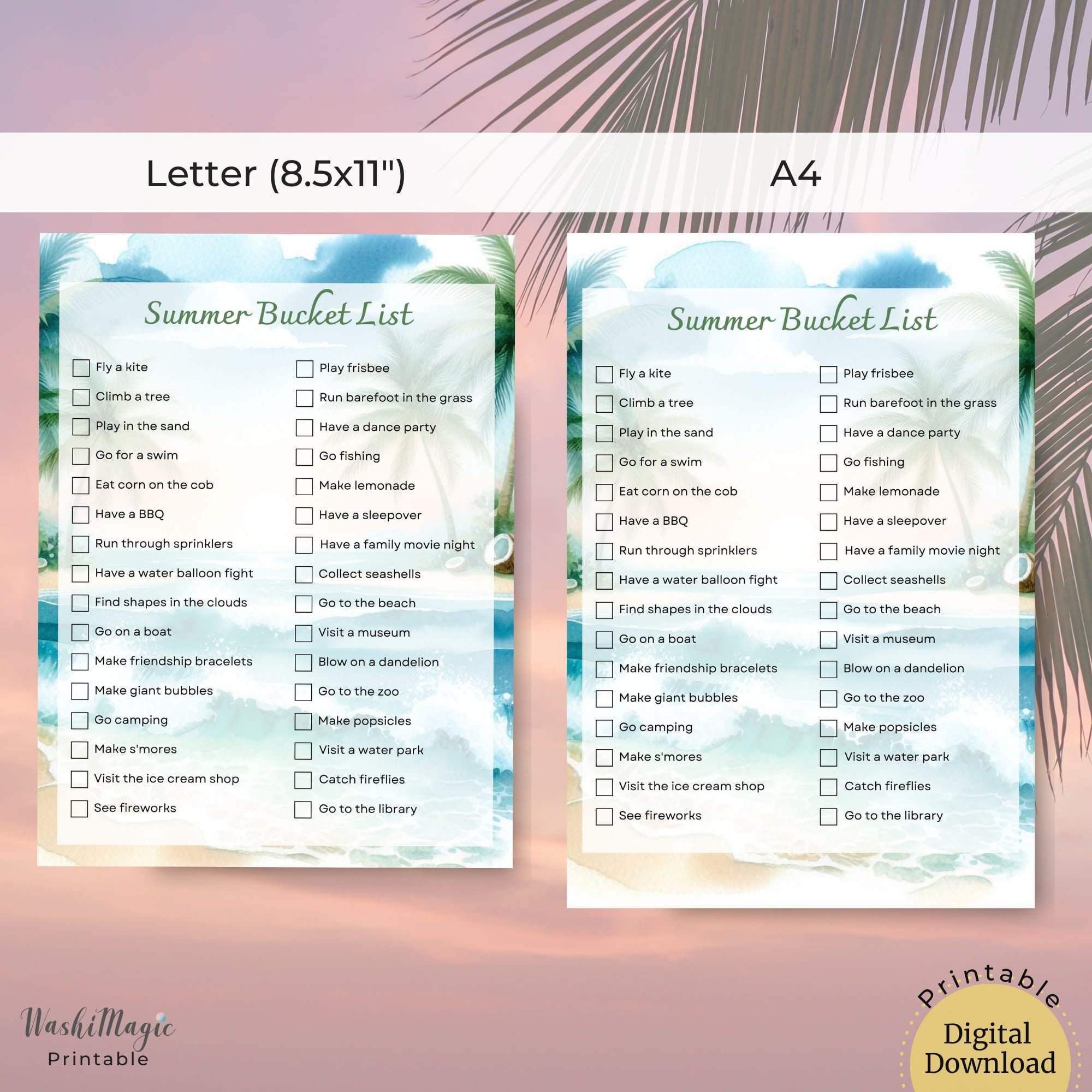 Printable Summer Bucket List, Plan Your Ultimate Summer to Do List ...