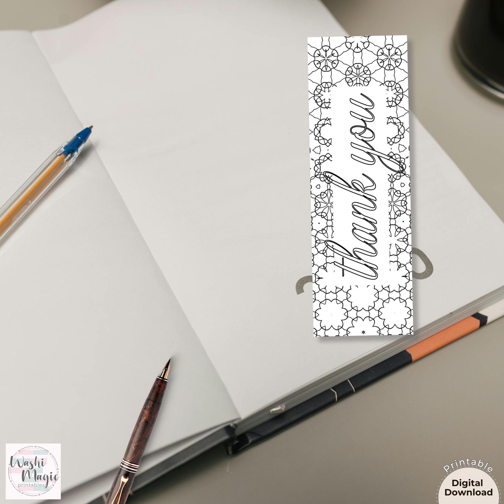 Thank You Coloring Bookmark Set Printable: Cozy Coloring Pages (PDF ...