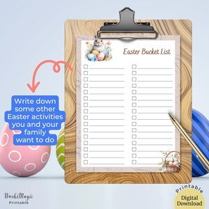 Easter Bucket List Template Printable, Fun Activities for Children ...
