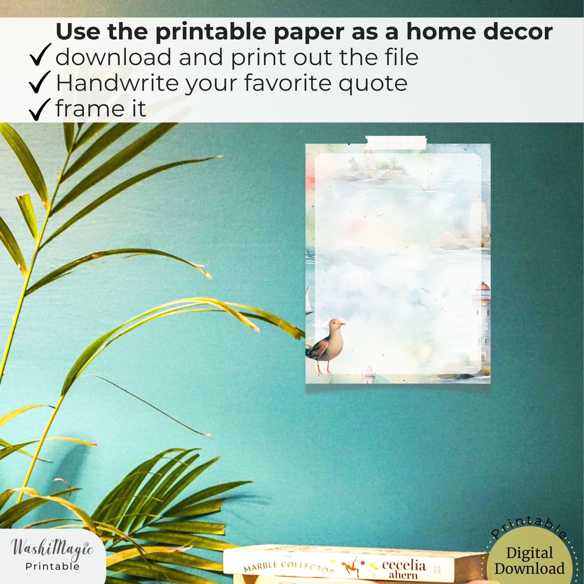 Seaside Watercolor Stationery Set: Coastal Paper Collection Writing ...