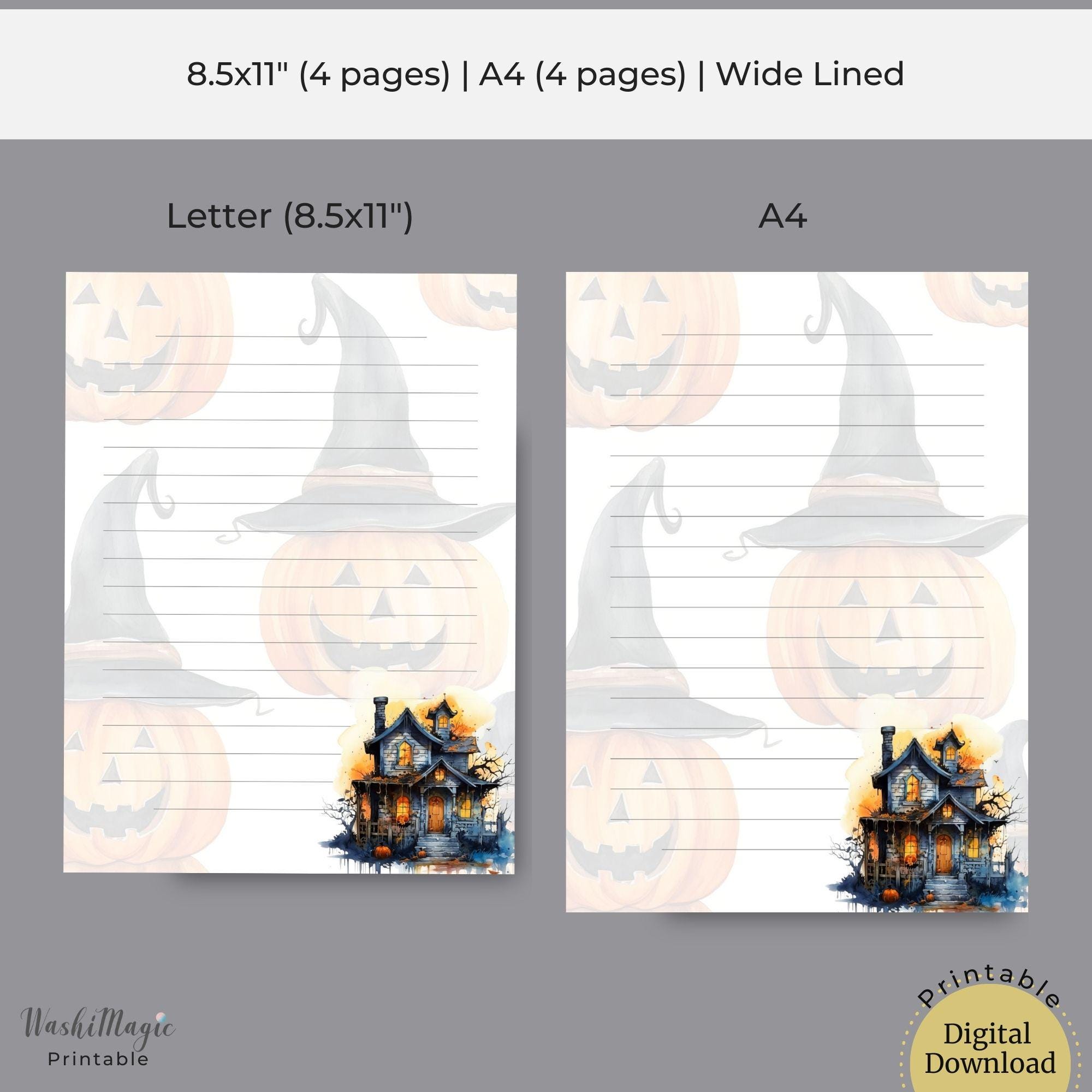 Spooky Haunted House Printable Stationery Set Halloween Fun, Halloween ...