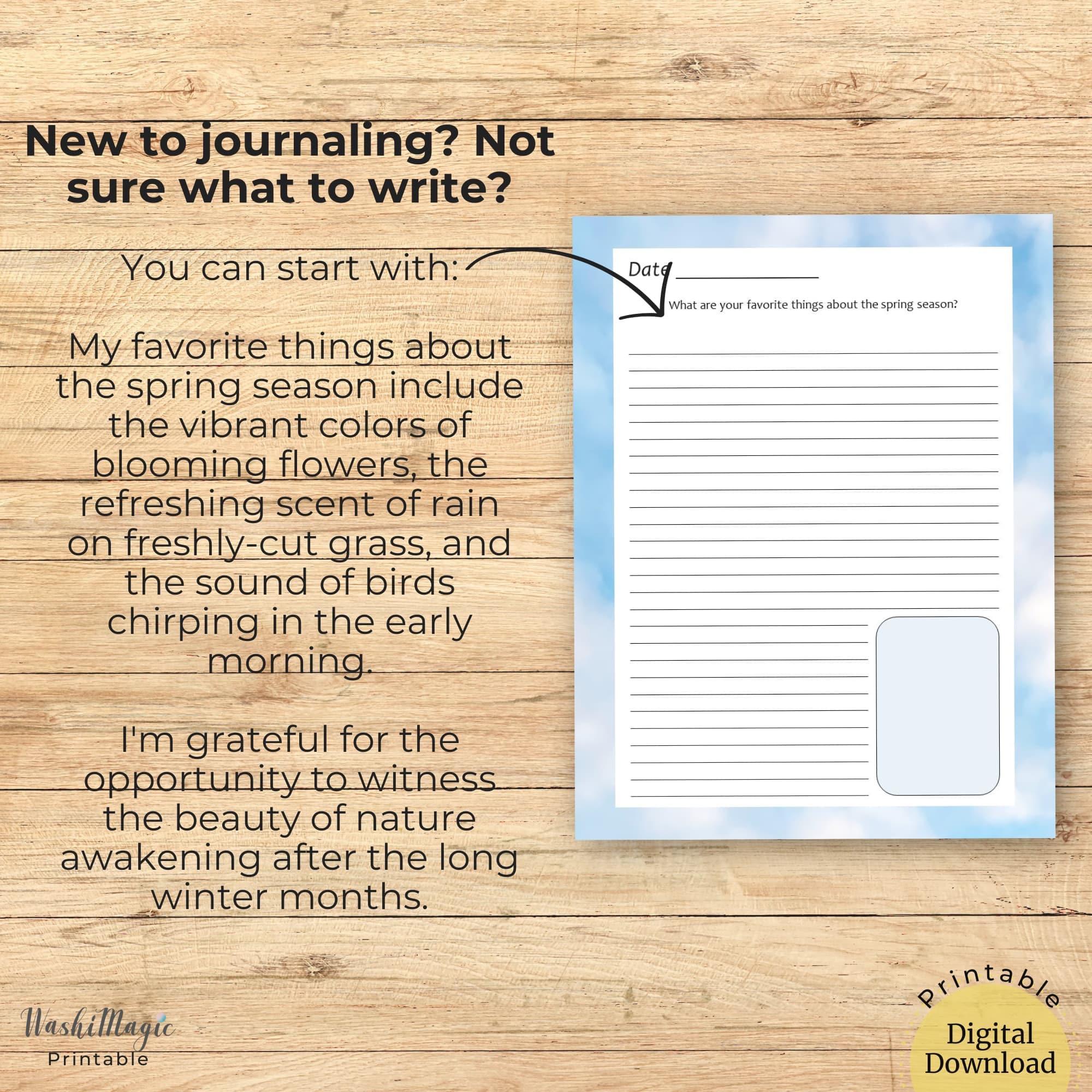 Colorful Sky Journal Prompts Printable, Nature Journal, Spring Break ...