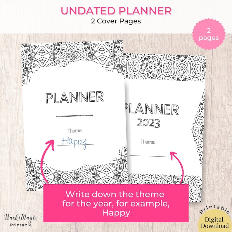 Mandala Coloring Page Planner: Undated Weekly Monthly Calendar (PDF) - Etsy