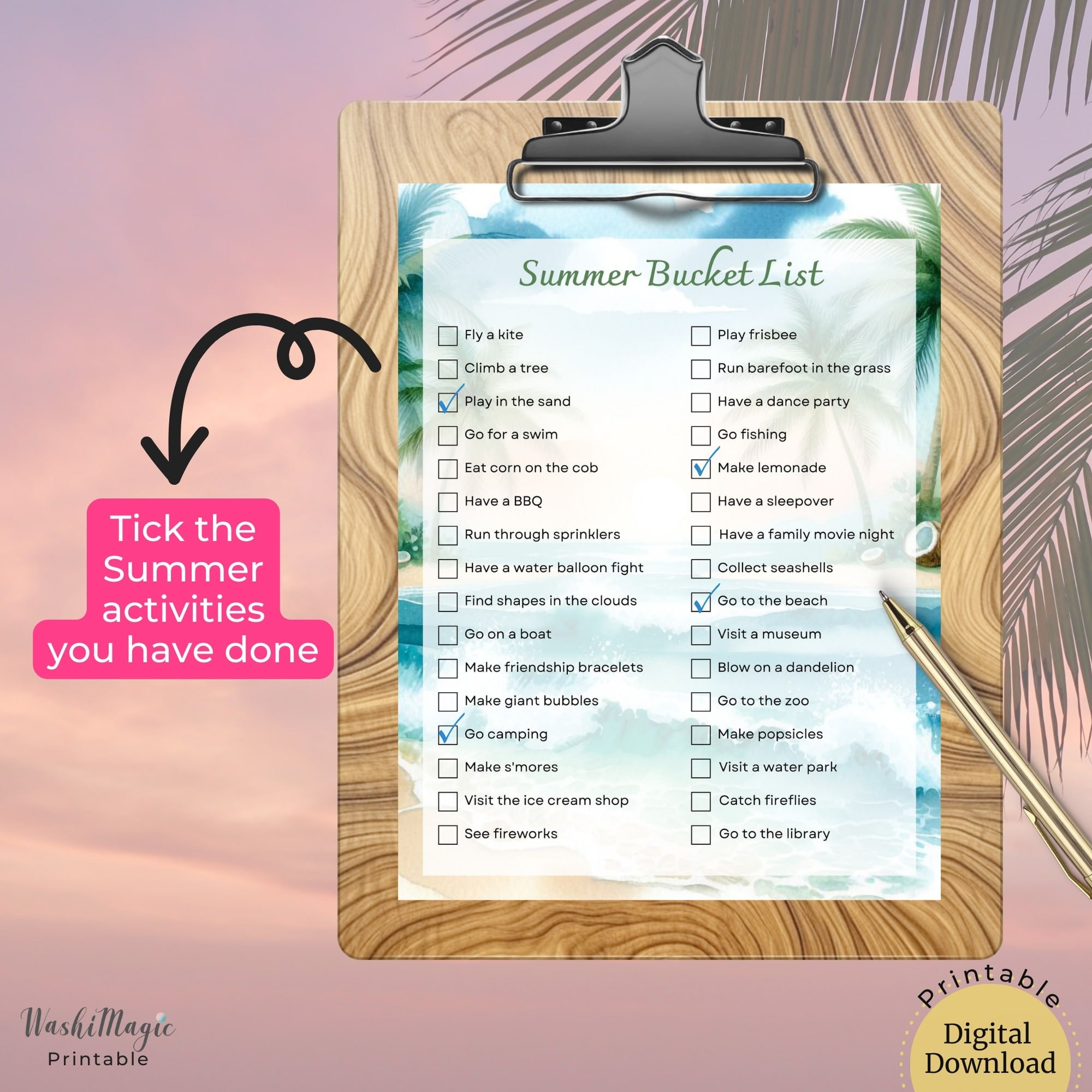 Printable Summer Bucket List, Plan Your Ultimate Summer to Do List ...