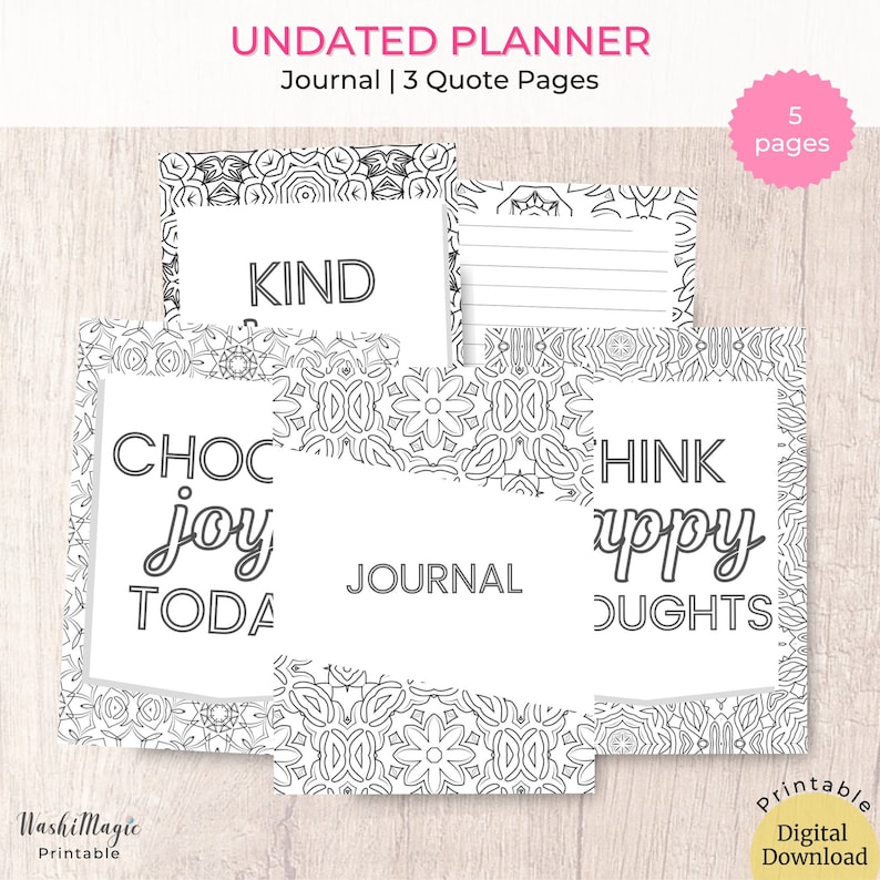 Mandala Coloring Page Planner: Undated Weekly Monthly Calendar (PDF) - Etsy