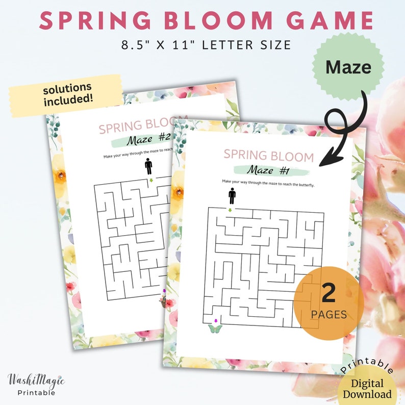 Spring Bloom Printable Maze Game, Fun Kids Activities, Homeschool ...