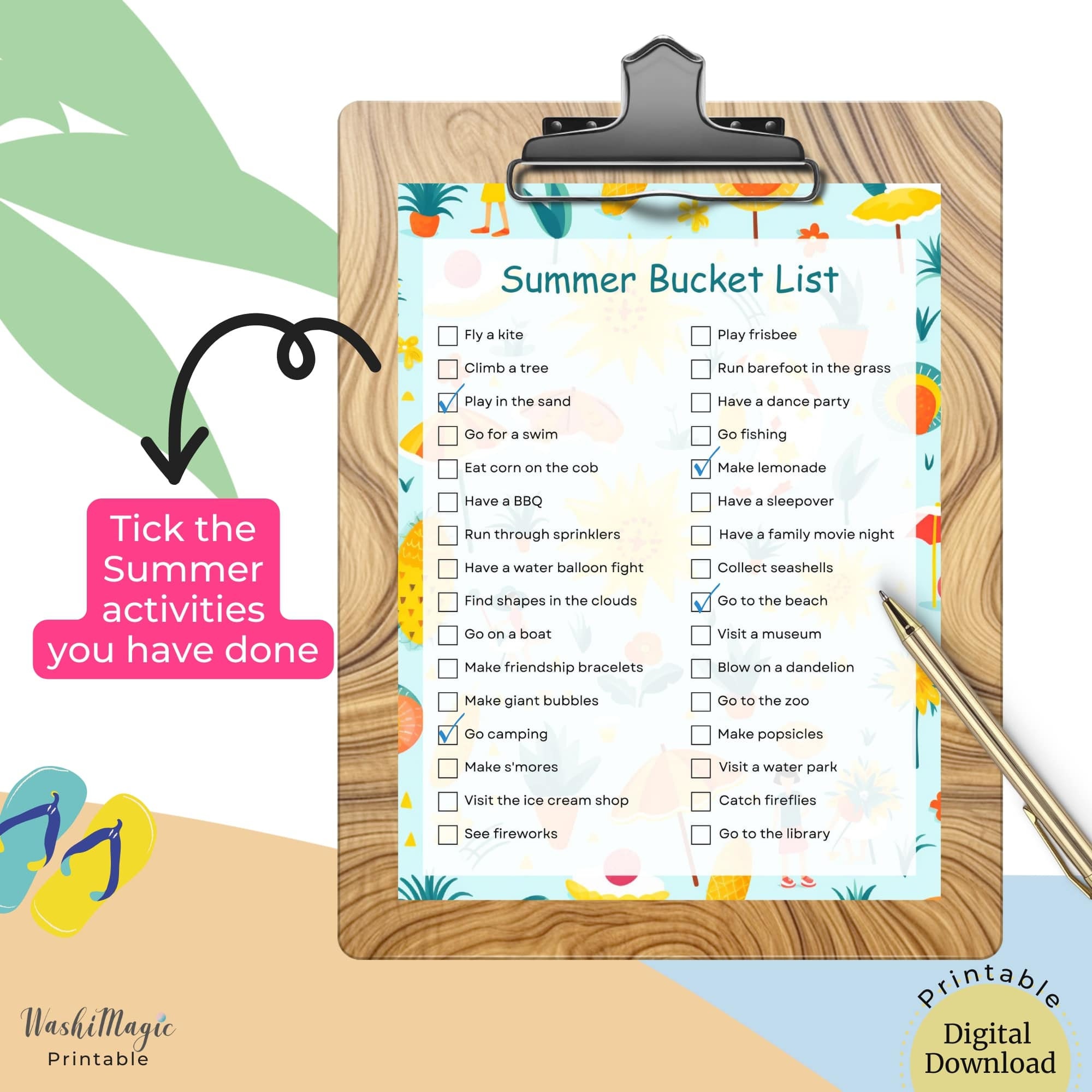 Summer Bucket List Printable, Family Fun Activities Summer to Do List ...