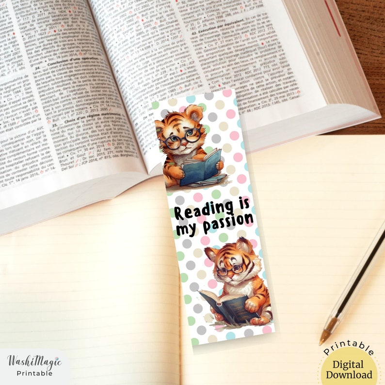 Animal Reading Printable Bookmarks Set of 4 to Spark Reading Joy in ...