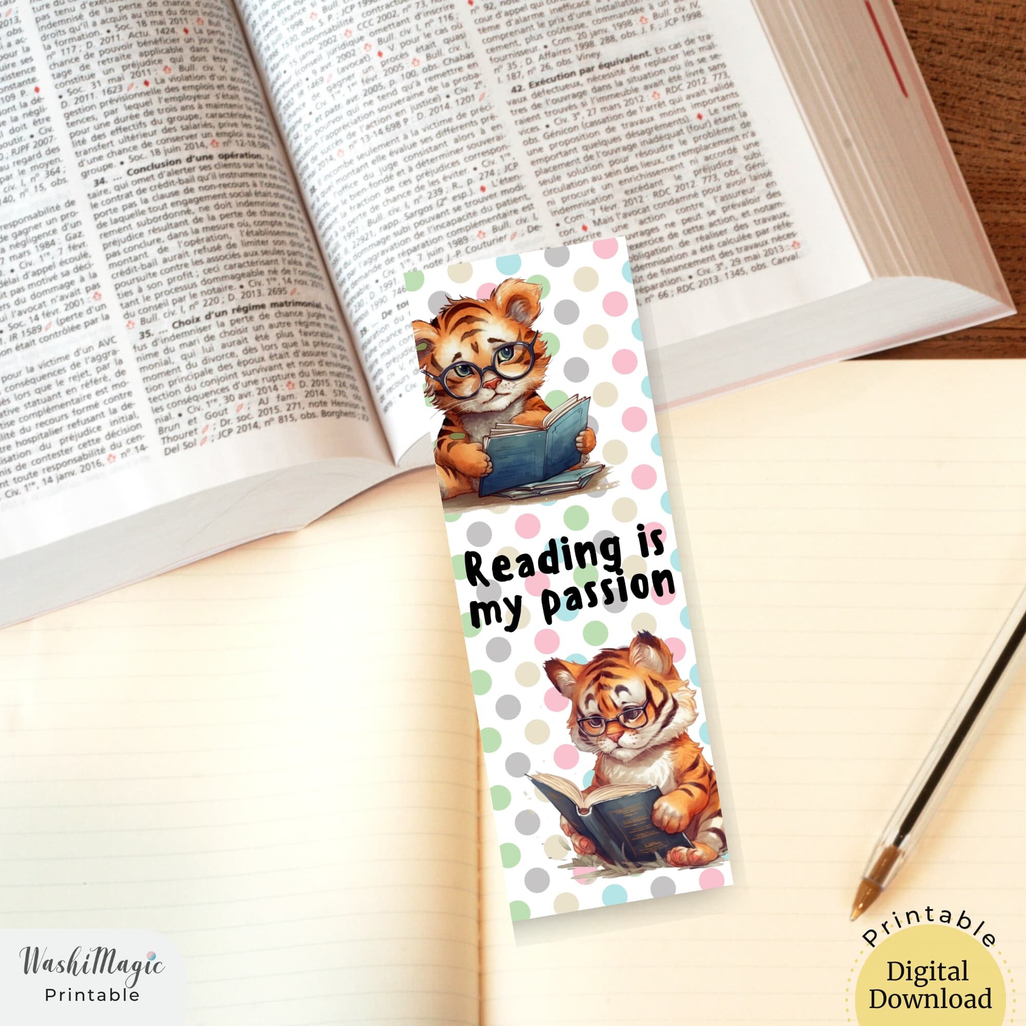 Animal Reading Printable Bookmarks Set of 4 to Spark Reading Joy in ...