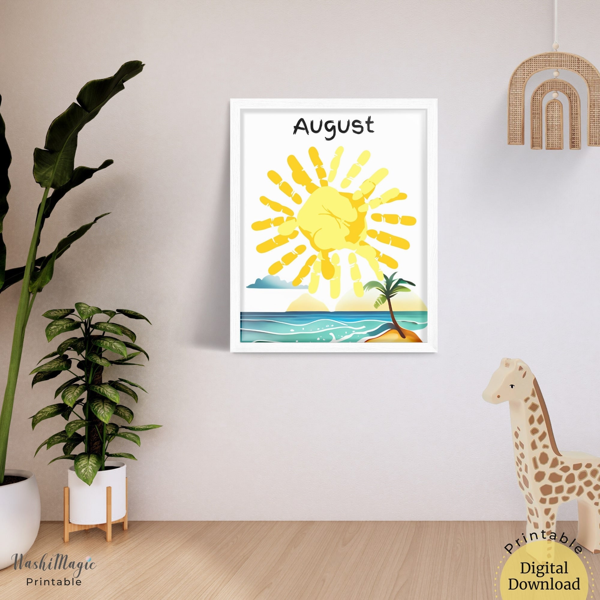 Printable Handprint Memory Book: 12 Months Kids Art, Preschool Keepsake ...