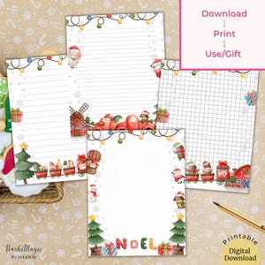 Christmas Celebration Notebook Paper, Printable Christmas Stationary ...