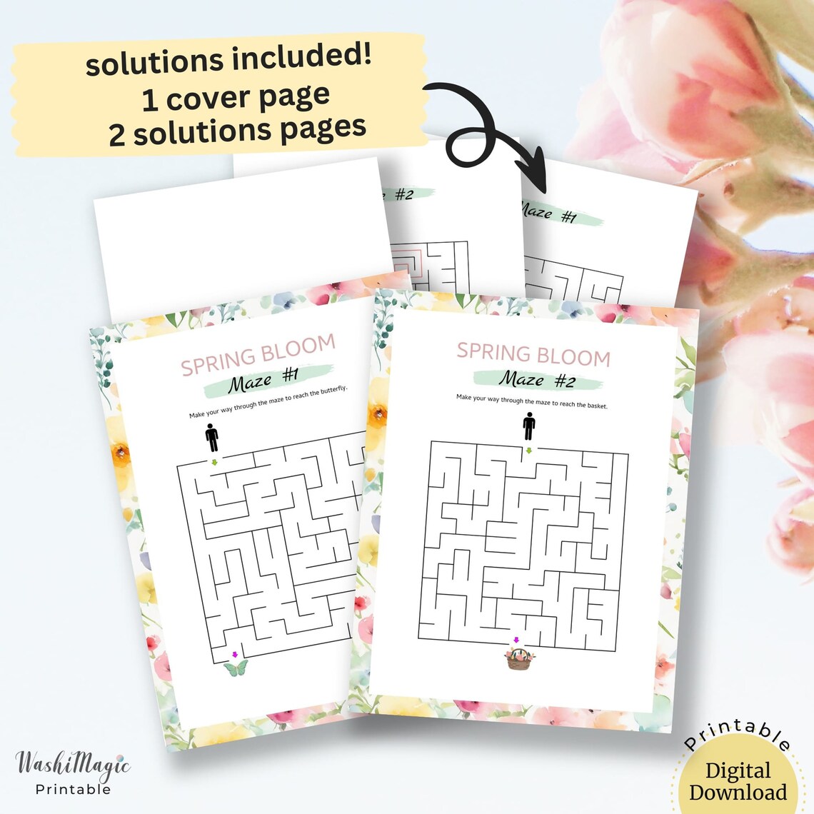 Spring Bloom Printable Maze Game, Fun Kids Activities, Homeschool ...