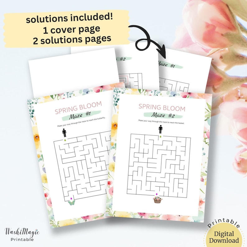 Spring Bloom Printable Maze Game, Fun Kids Activities, Homeschool ...