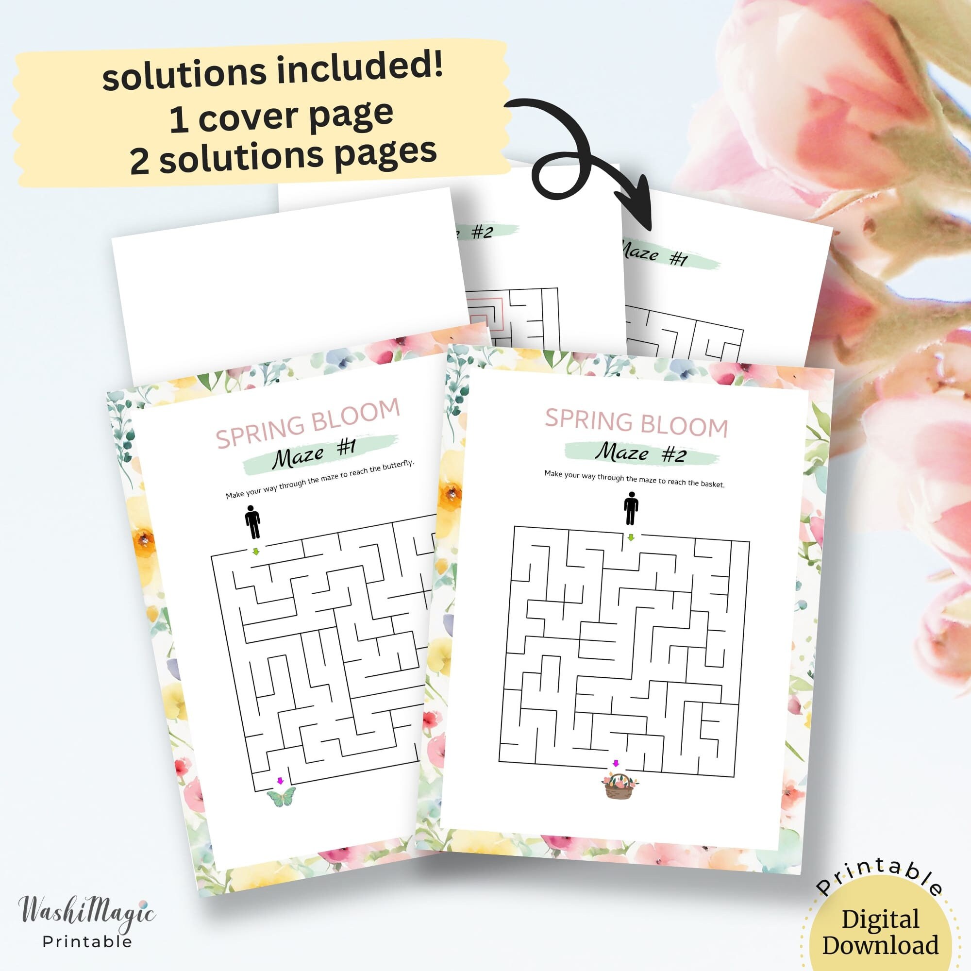 Spring Bloom Printable Maze Game, Fun Kids Activities, Homeschool ...