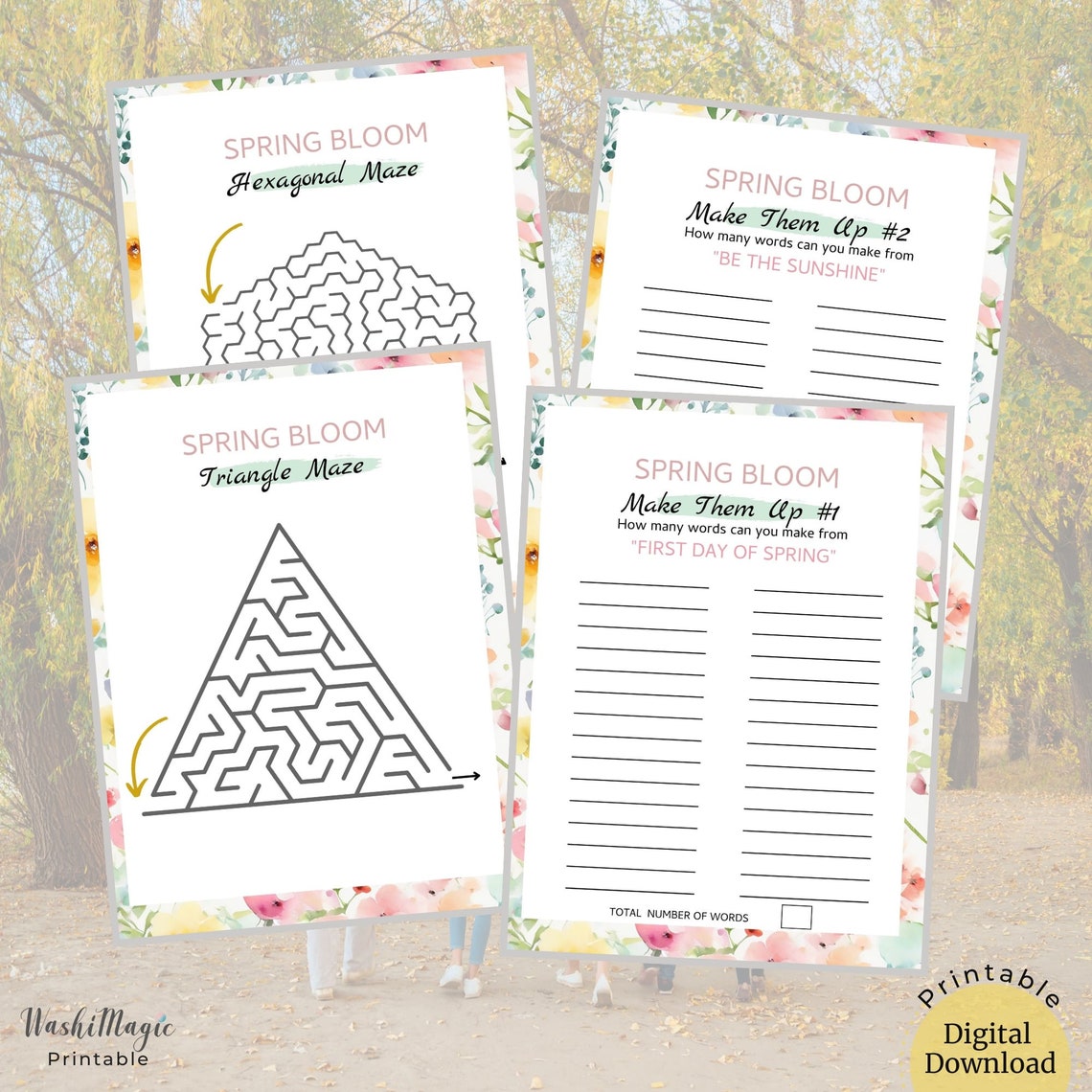 Fun Game Printable Make Them Up, Triangle Maze, Hexagonal Maze for ...