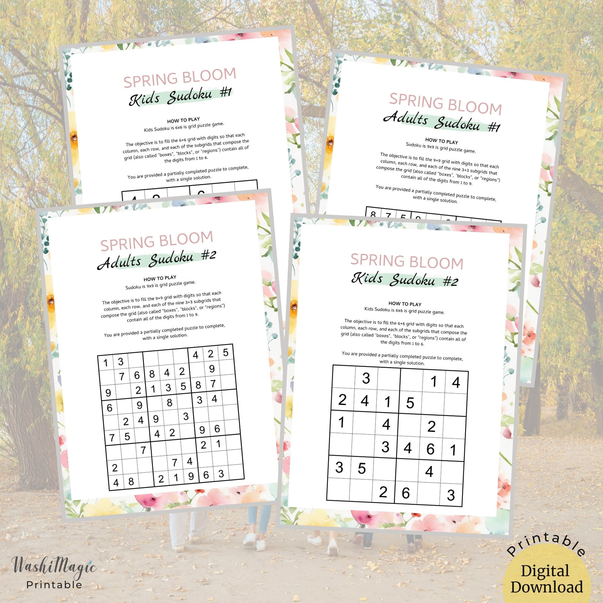 Sudoku Game Printable: Kids & Adults, Family Game Night, Classroom ...