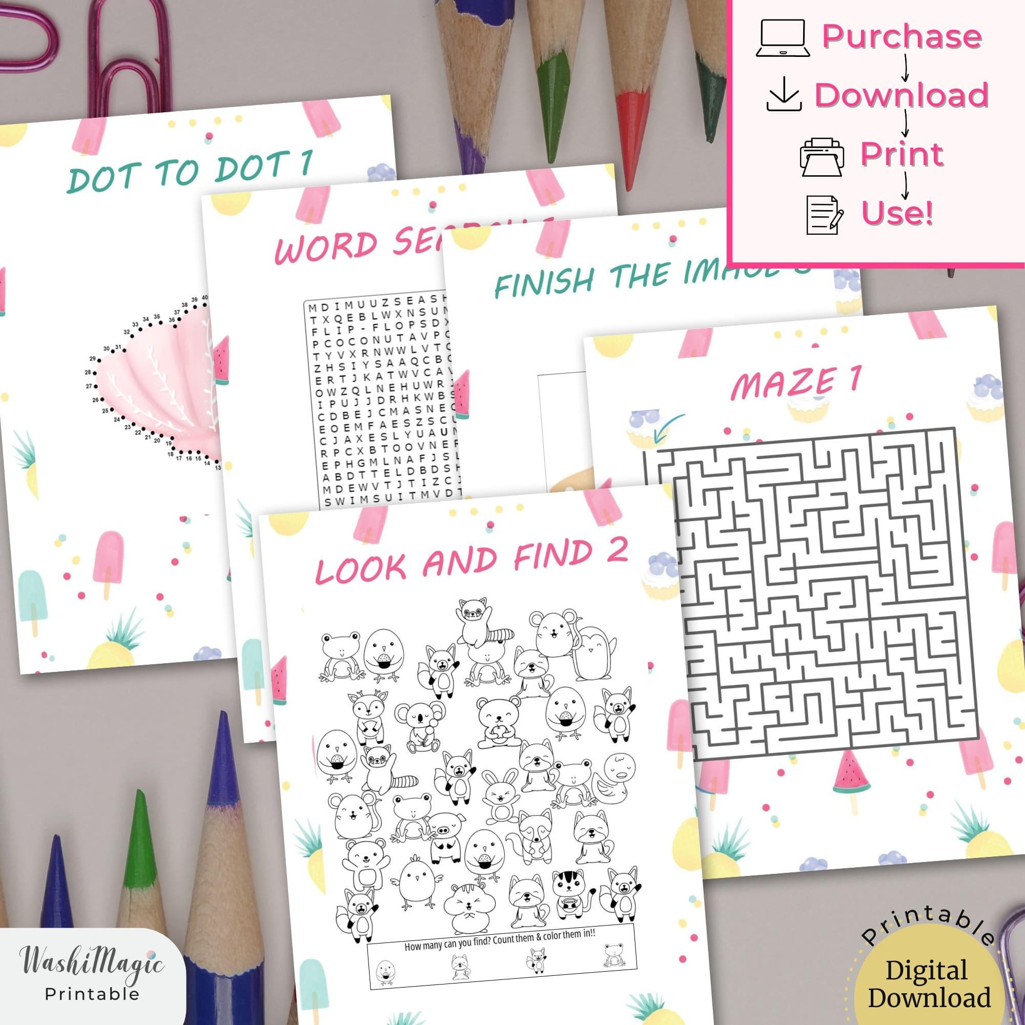 Printable Summer Activity Pack for Kids, Fun Summer Activities for ...