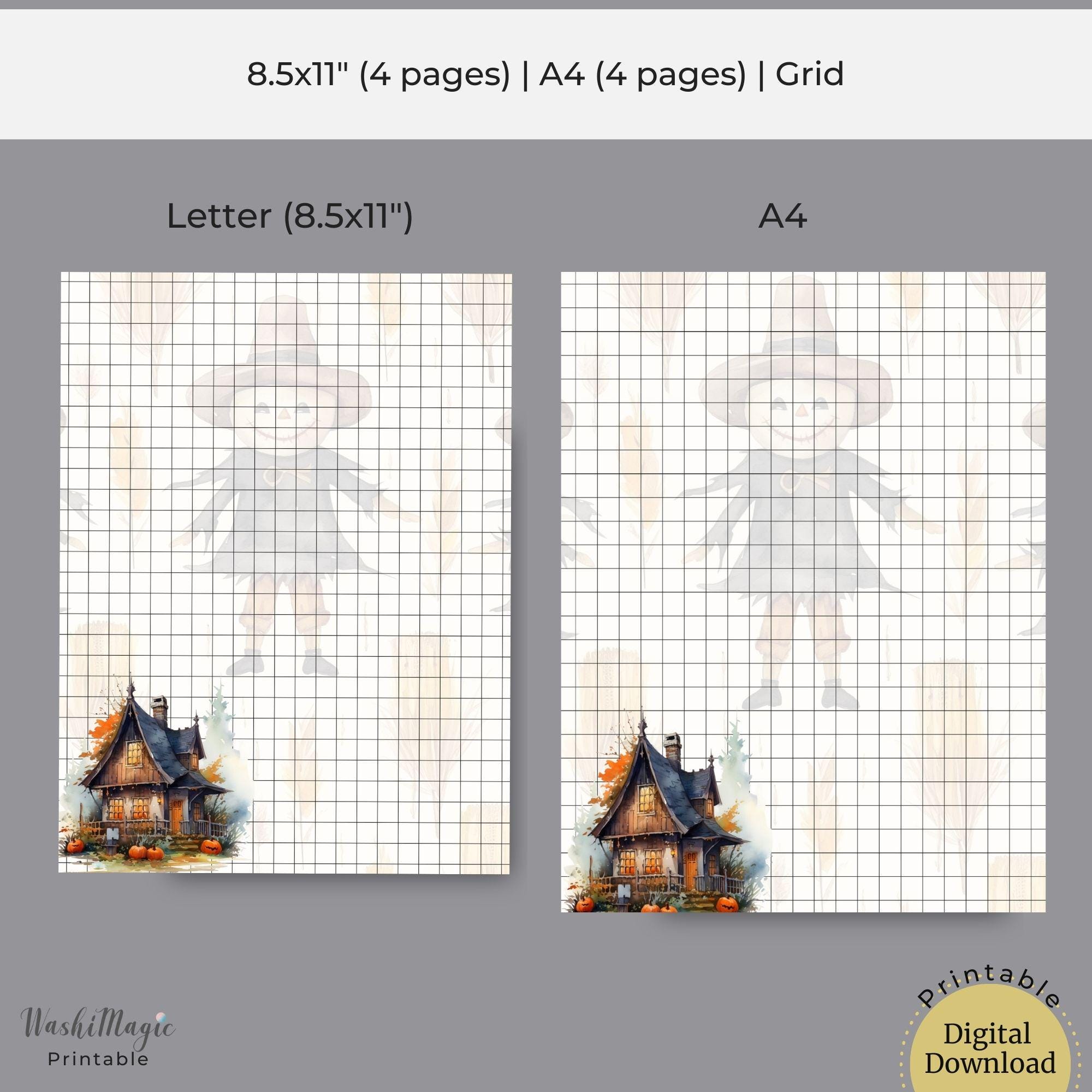 Spooky Haunted House Printable Stationery Set Halloween Fun, Halloween ...