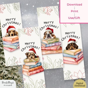 Christmas Dog Breed Bookmarks: Holiday Reading Gift for Book Lovers ...