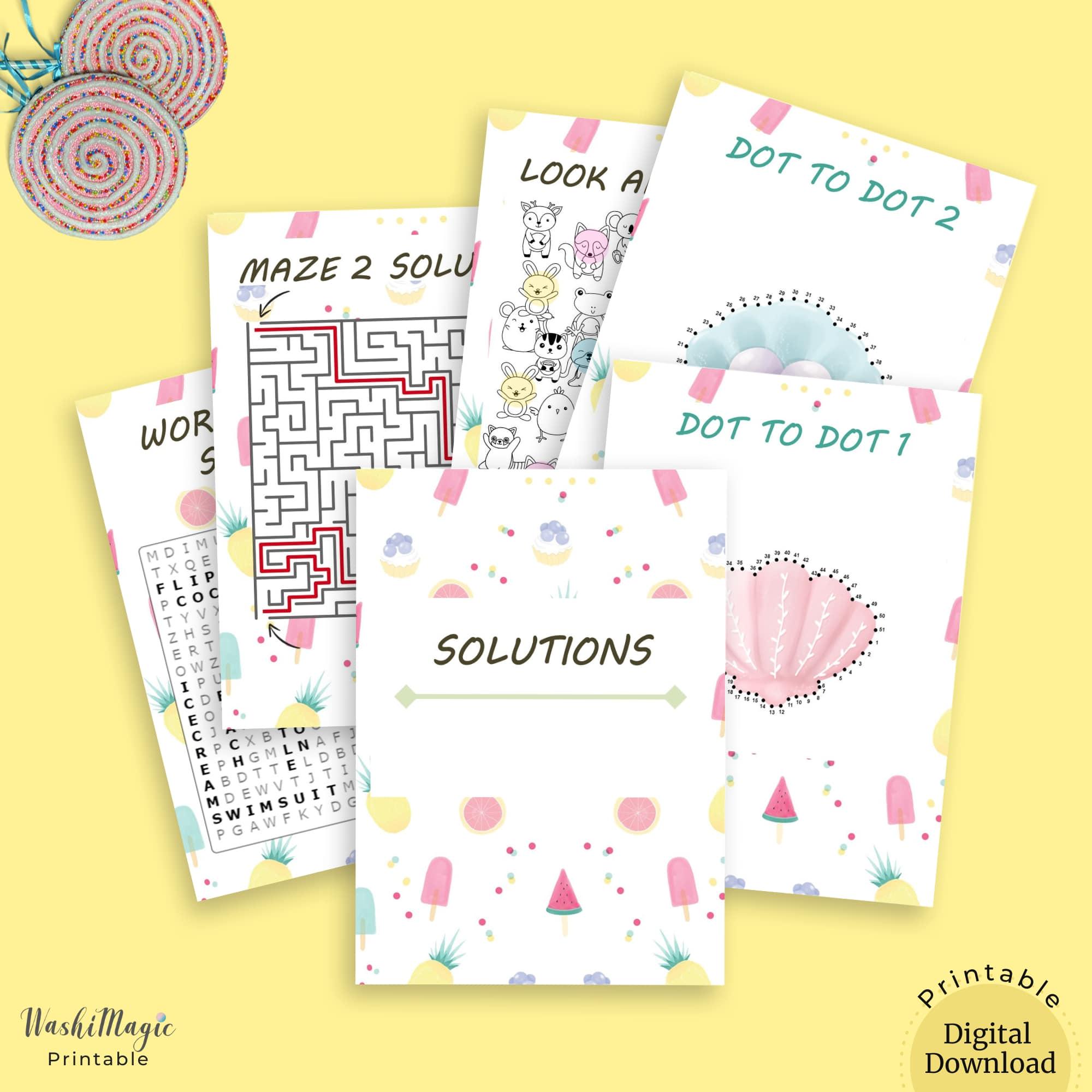 Summer Activity Pack for Kids: Mazes, Word Search Classroom Activity ...