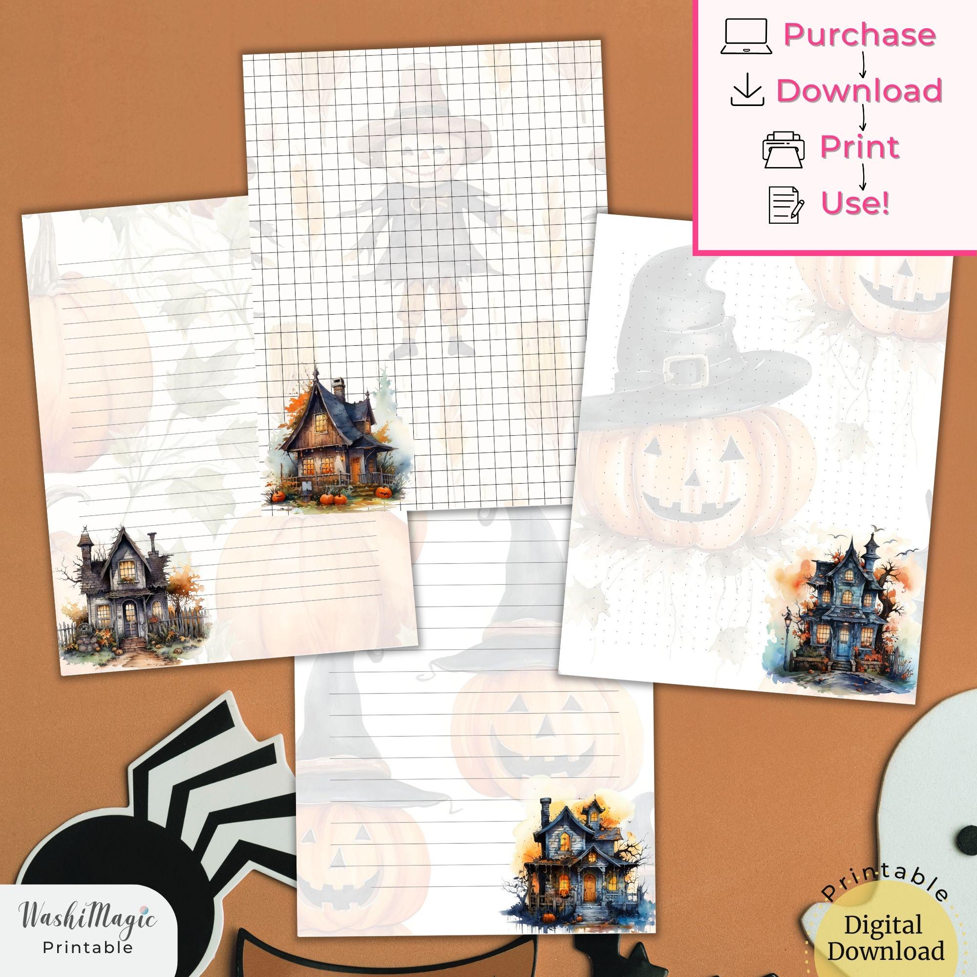 Spooky Haunted House Printable Stationery Set Halloween Fun, Halloween ...