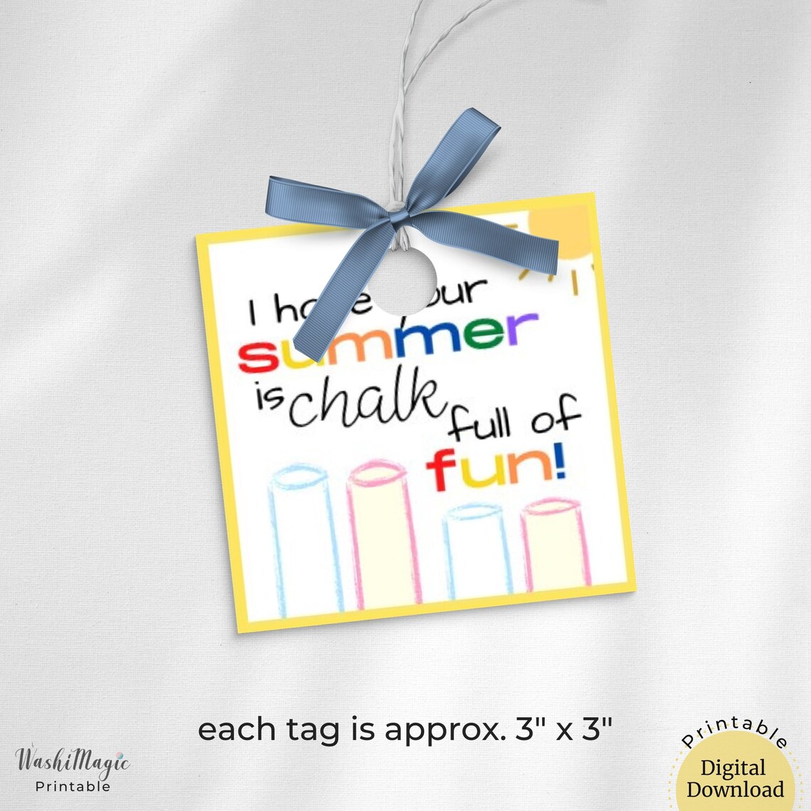 Printable Summer Gift Tags for Kids, Sunny Cute Gift Tag Set, Printable ...