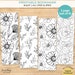 Printable Bookmarks Set of 4 Black & White Coloring Floral Leaves ...