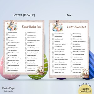 Easter Bucket List Template Printable, Fun Activities for Children ...