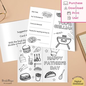 Father's Day Coloring Craft DIY Greeting Card Set, All About My Dad ...