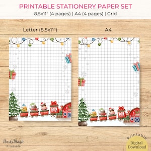 Christmas Celebration Notebook Paper, Printable Christmas Stationary ...