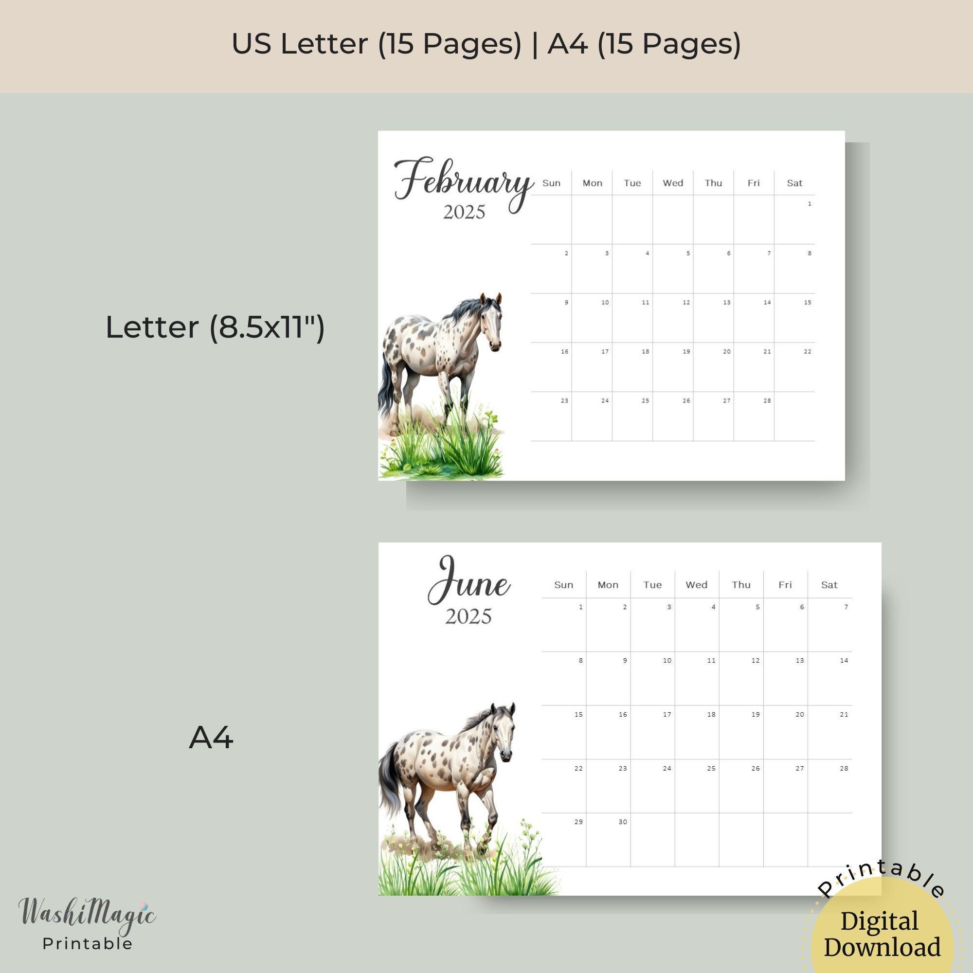 Watercolor Calendar 2025 Dated Monthly Printable, Family Calendar ...