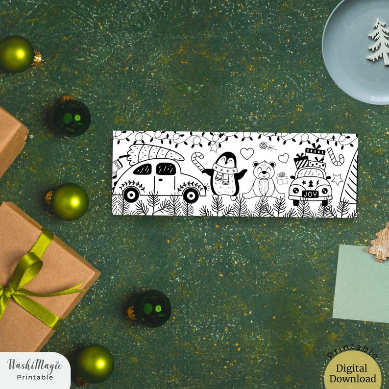 Christmas Truck Coloring Printable Bookmarks Set of 4 for Kids, Fun ...
