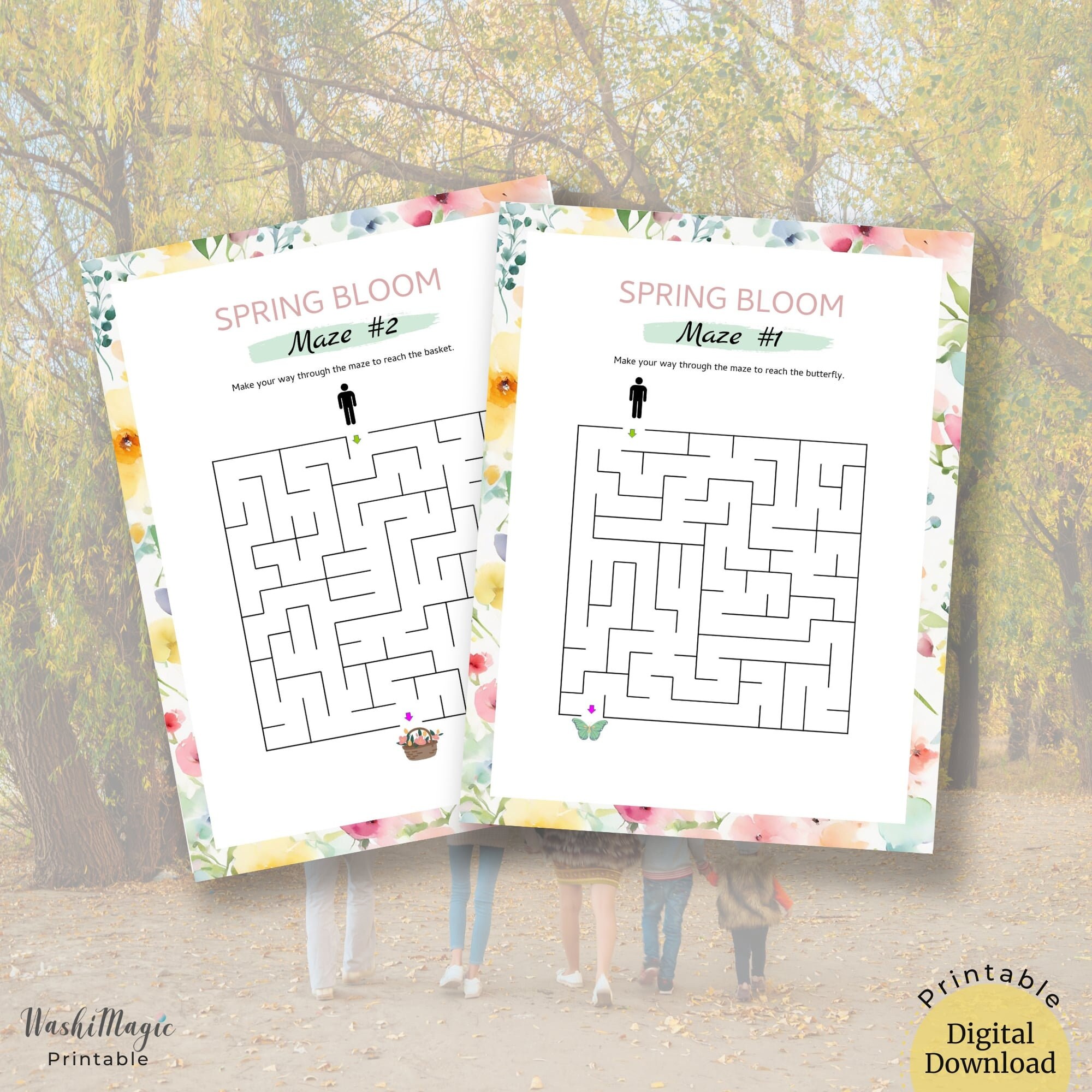 Spring Bloom Printable Maze Game, Fun Kids Activities, Homeschool ...