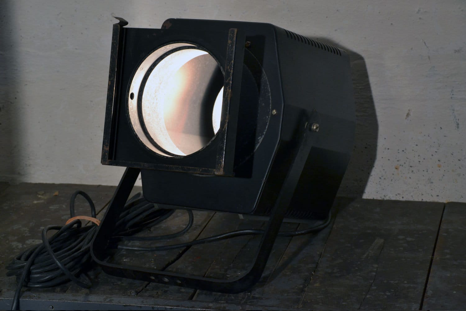 Big Vintage Theater Spotlight, Antique Original Stage Spot Reflector ...