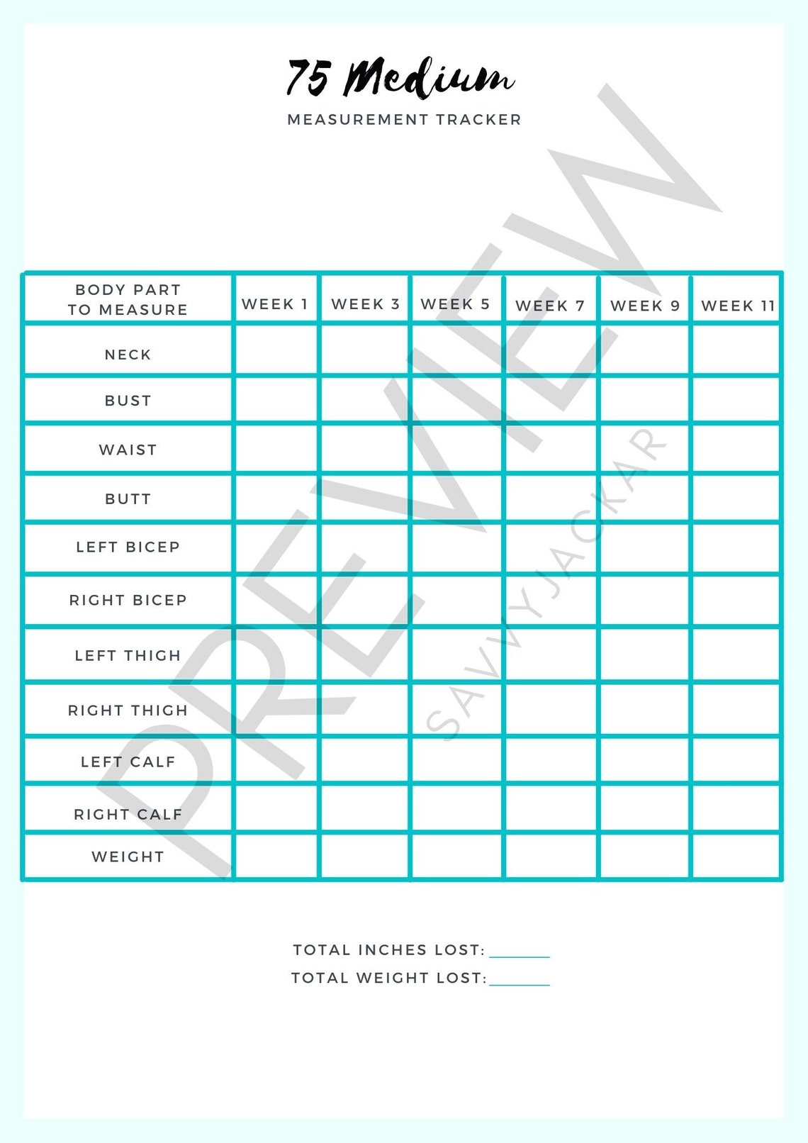 75 Medium Guided Workbook Printable. 75 Hard. Progress Tracker ...