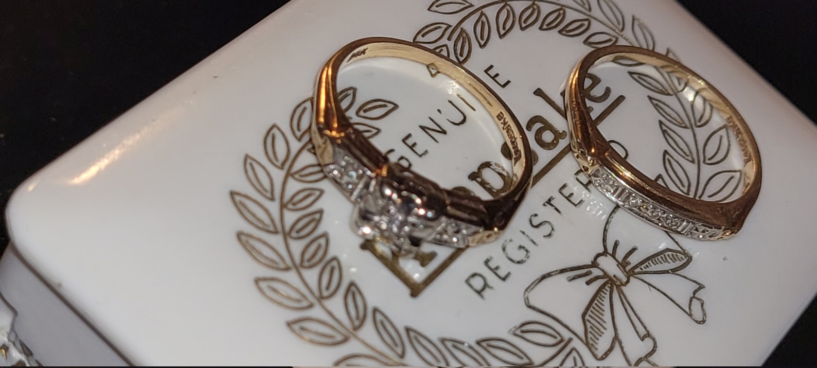 Vintage Keepsake 14k diamond wedding ring set with box | Etsy