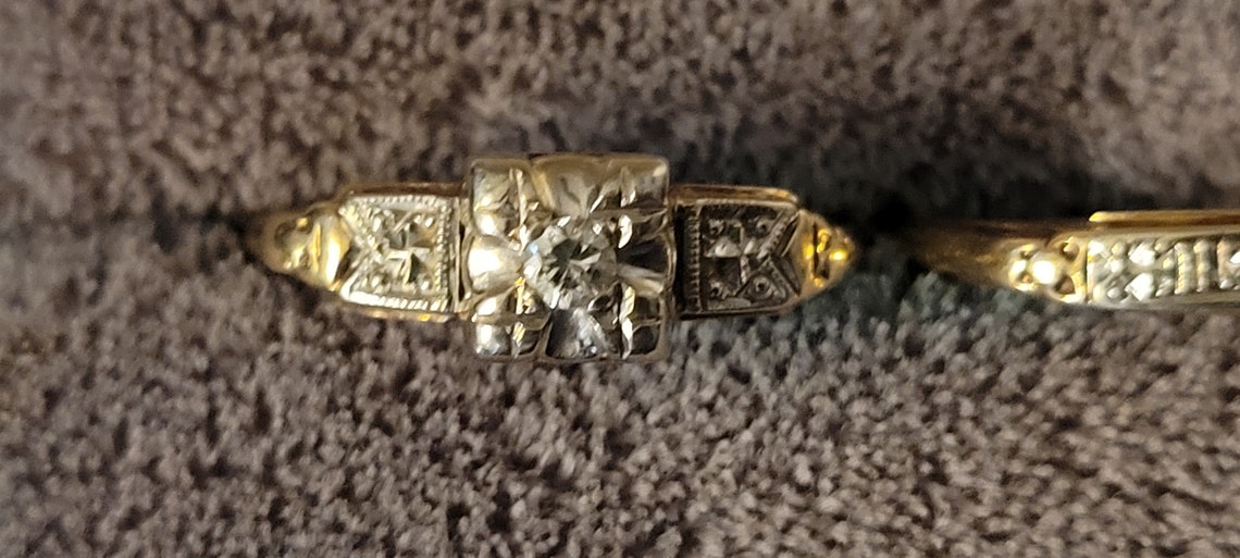 Vintage Keepsake 14k Diamond Wedding Ring Set With Box - Etsy