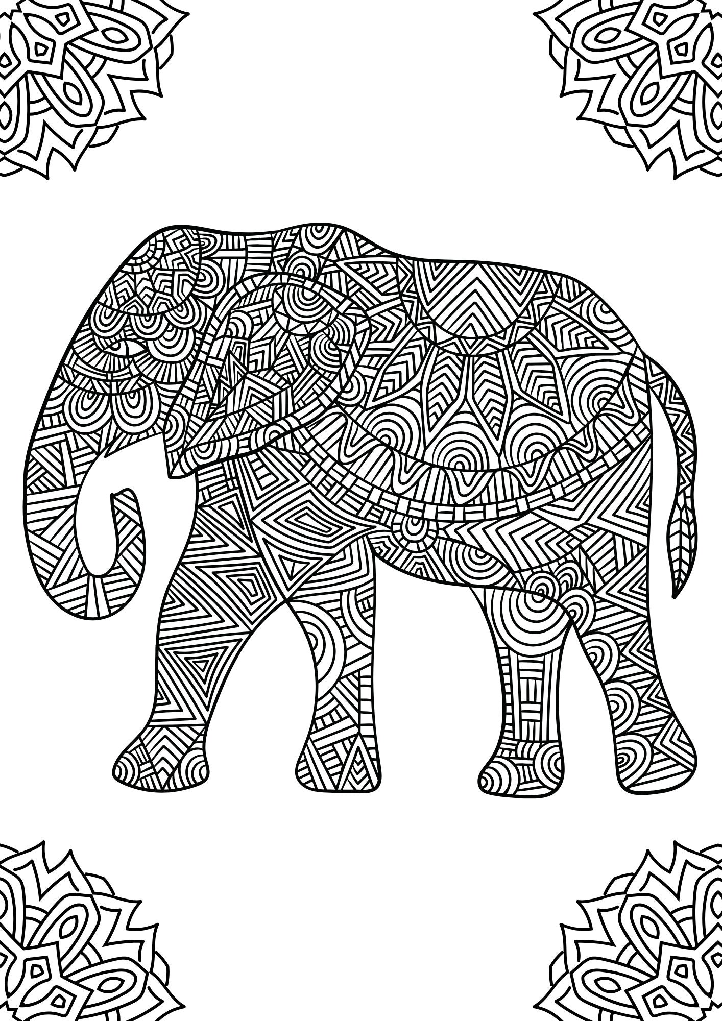Mandala Style Animal Coloring Pages 8 Intricate Coloring Pages With 3 ...