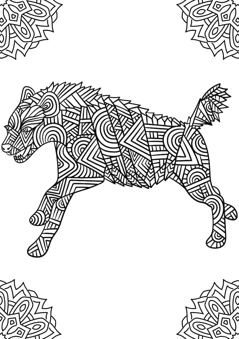 Mandala Style Animal Coloring Pages! 8 Intricate Coloring Pages With 3 ...