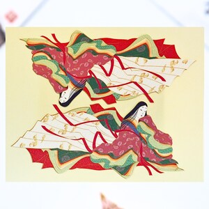 Kimono Ukiyo-e Sticker | Set of 2 | Japanese Old Art Princess ...